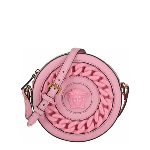Versace | Bags | Versace La Medusa Round Camera Bag Pink Womens | Poshmark